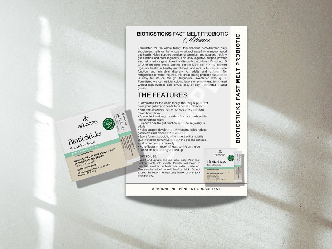 Arbonne Bioticsticks Probiotic Card | Pixie Sticks | Arbonne Probiotics ...