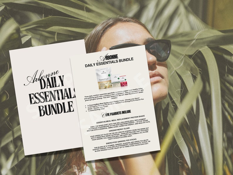 NEW Arbonne Daily Essentials Bundle Card Arbonne Greensynergy Elixir Essentialmeal Meal ...