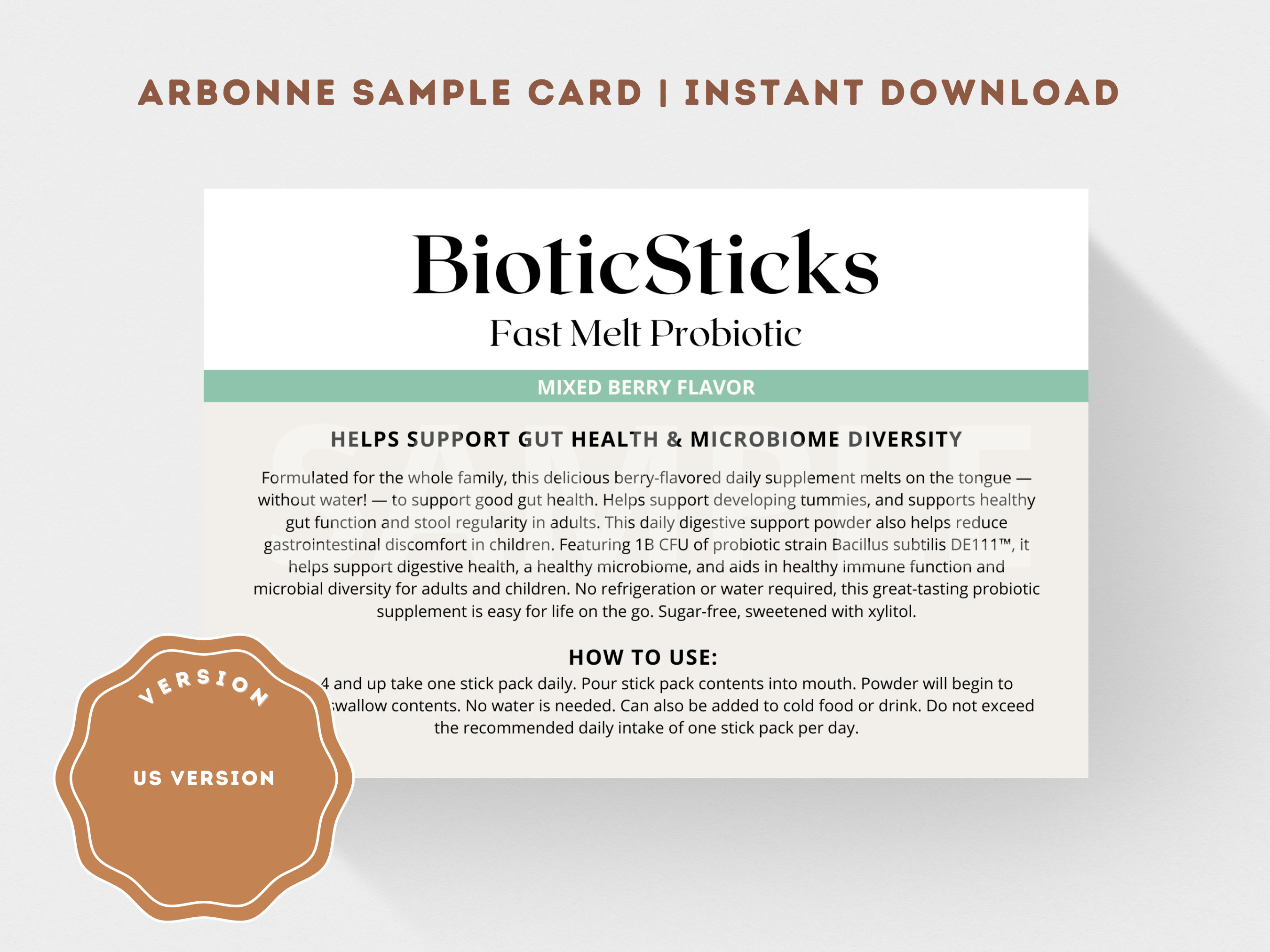 Arbonne Bioticsticks Probiotic Card | Pixie Sticks | Arbonne Probiotics ...