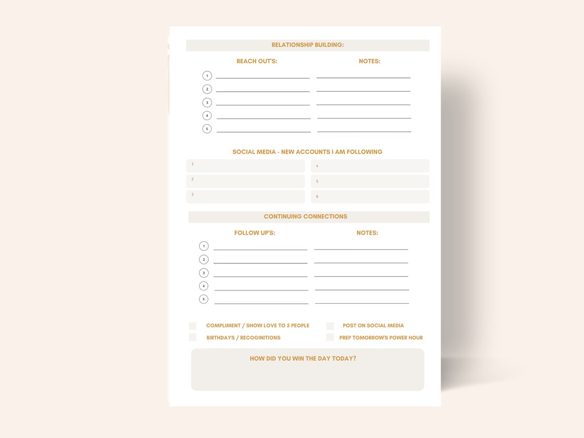 Direct Sales Power Hour Planner MLM Success Tracker | Etsy