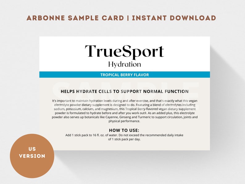 Arbonne Truesport Hydration Sample Cards (US Version) | Arbonne ...
