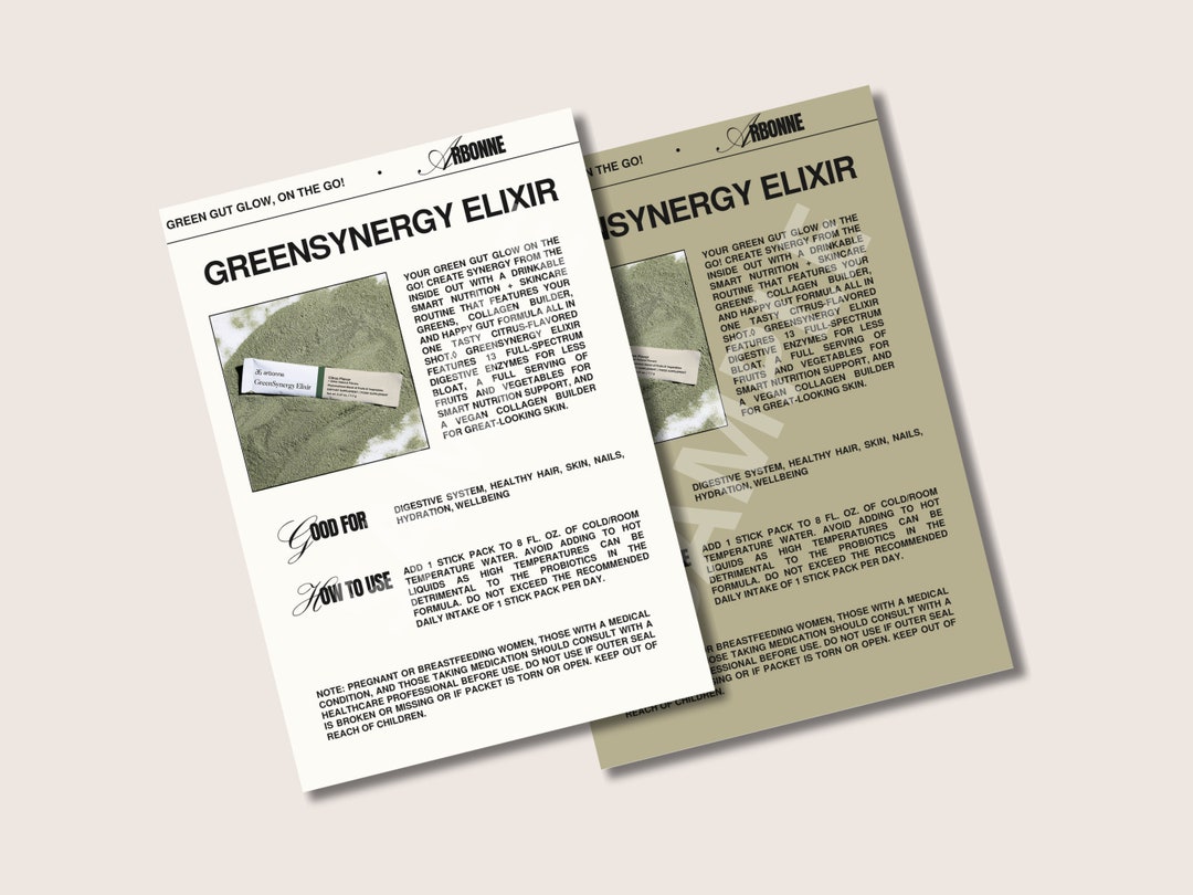 Arbonne Greensynergy Elixir Card | Greens on the Go | Arbonne Greens ...