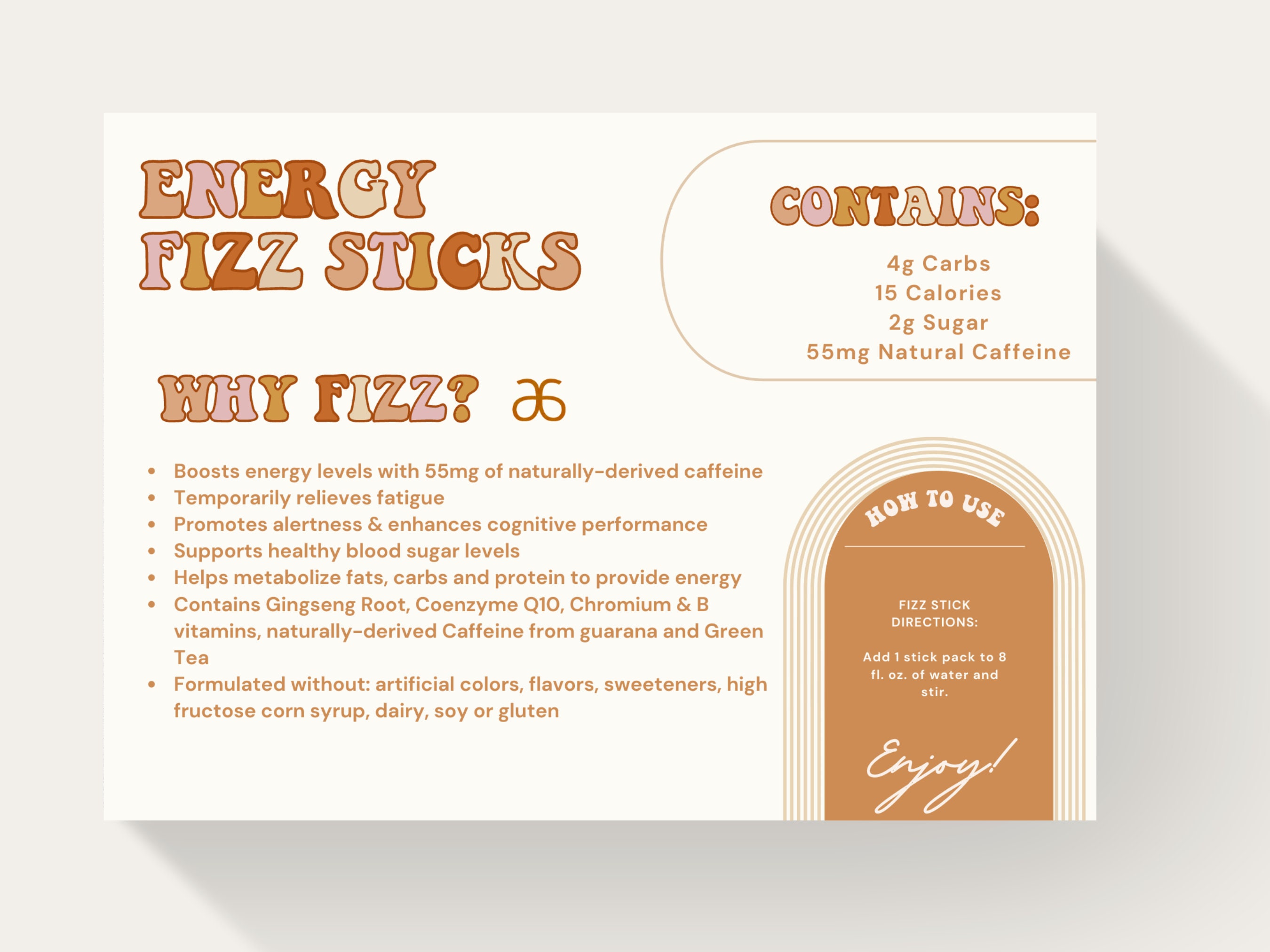 Arbonne Energy Fizz Stick Sample Card Arbonne Fizz Sticks Arbonne Fizz ...