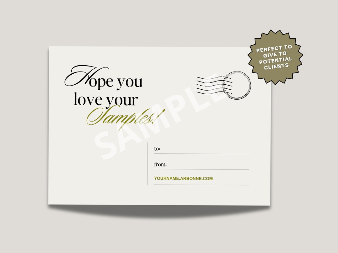 Arbonne Personalized Try a Sample Card - Postcard | Arbonne Potential Client Card | Arbonne ...