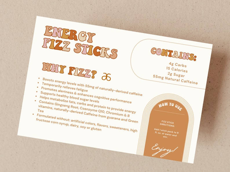 Arbonne Energy Fizz Stick Sample Card | Arbonne Fizz Sticks | Arbonne ...