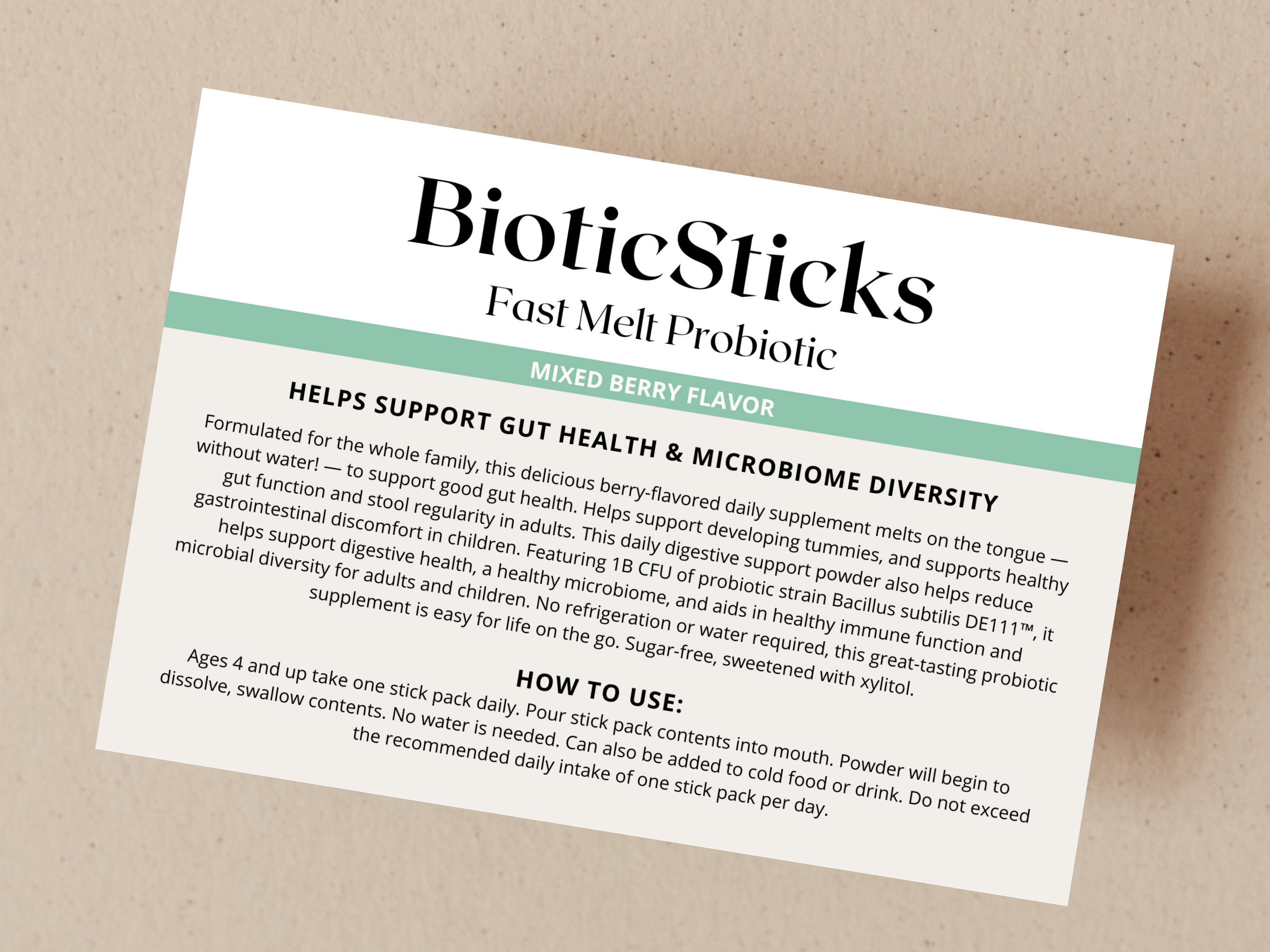 Arbonne Bioticsticks Probiotic Card | Pixie Sticks | Arbonne Probiotics ...