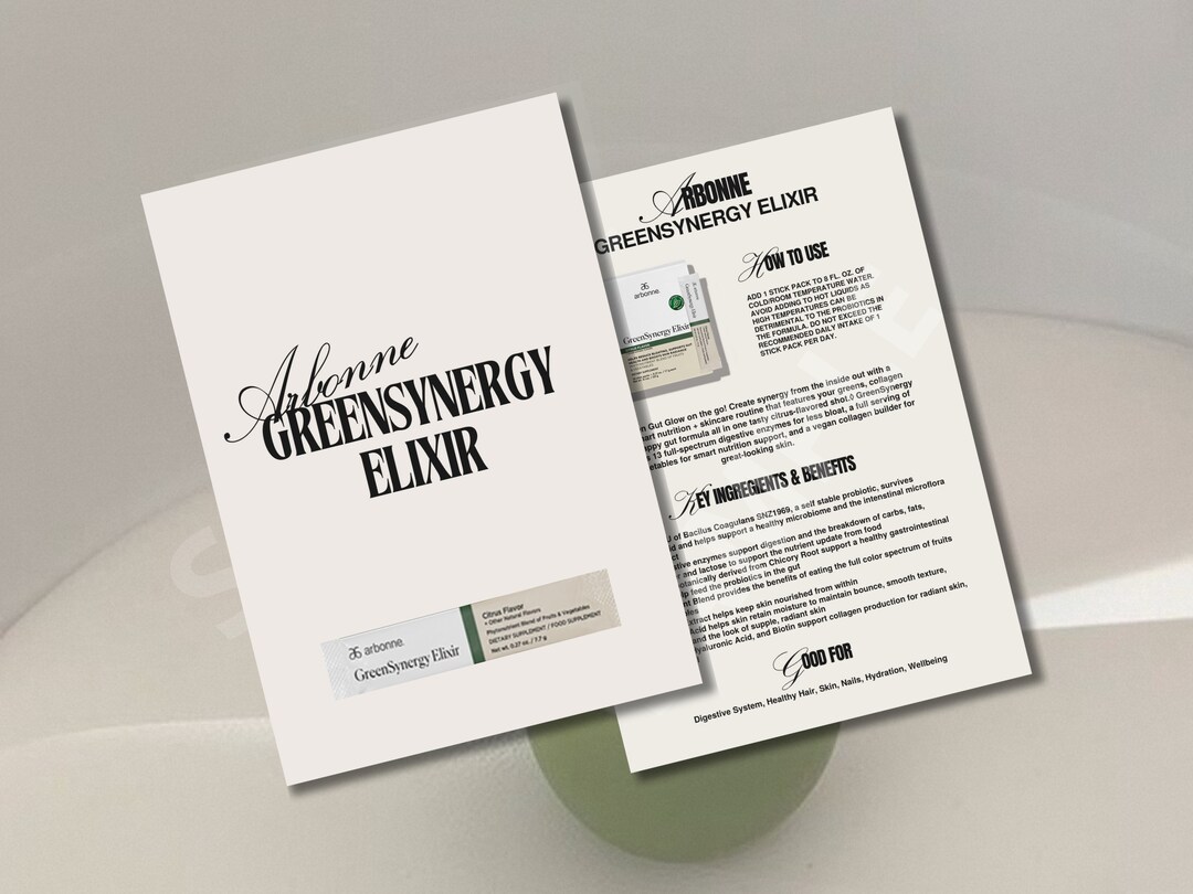 NEW Arbonne Greensynergy Elixir Card | Greens on the Go | Arbonne ...