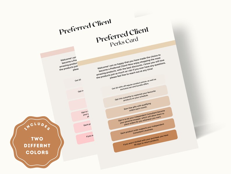 Arbonne Preferred Client Welcome Card Preferred Client Perks Welcome ...