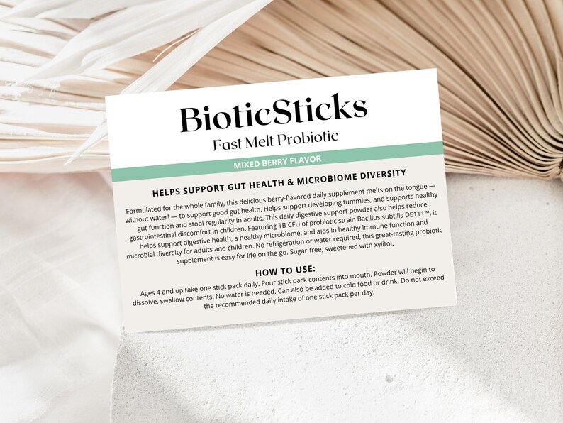 Arbonne Bioticsticks Probiotic Card Pixie Sticks Arbonne Probiotics ...