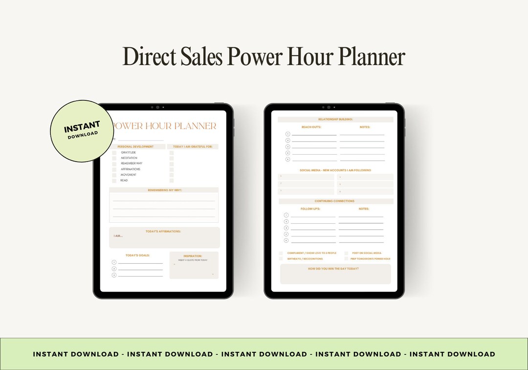 Direct Sales Power Hour Planner | MLM Success Tracker | Network ...