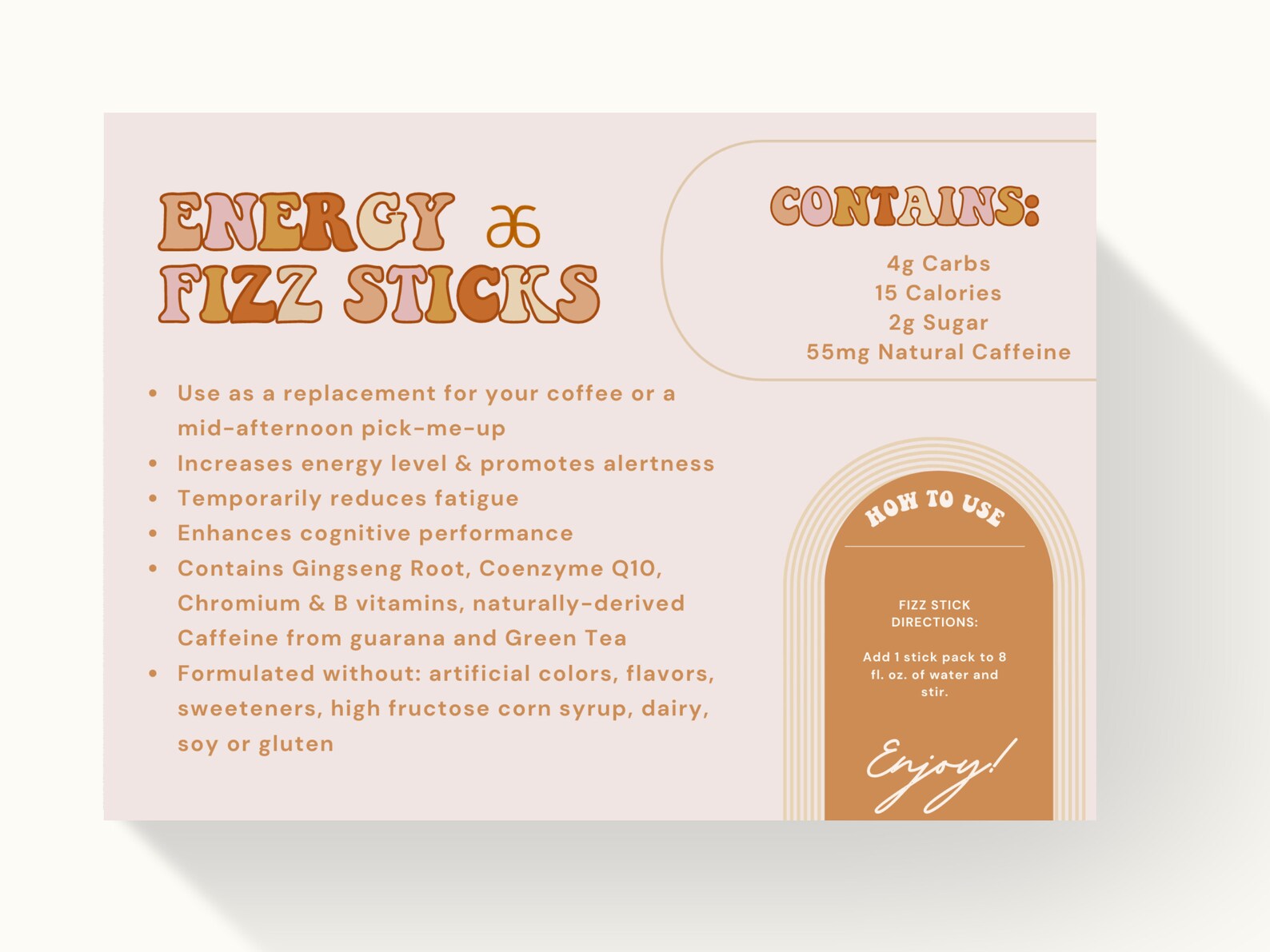 Arbonne Energy Fizz Stick Sample Card | Arbonne Fizz Sticks | Arbonne ...