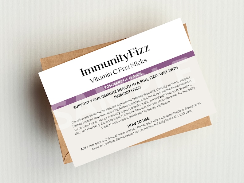 NEW Arbonne Immunity Fizz Stick Sample Card (US Version) | Arbonne Fizz ...