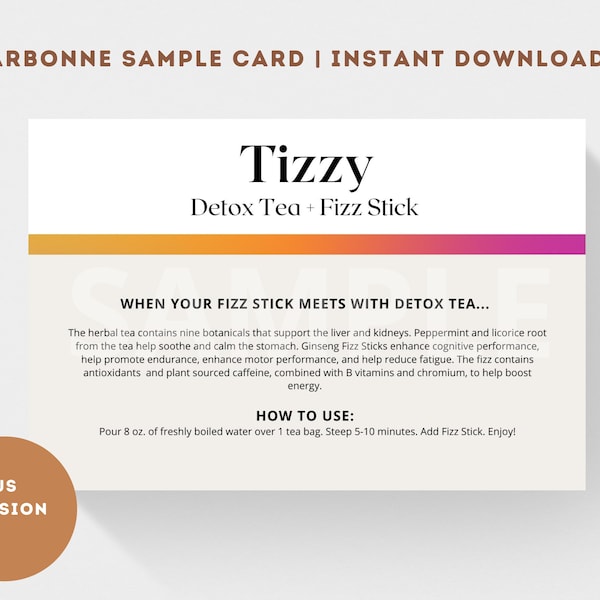 Arbonne Fizz Stick Cards - Etsy