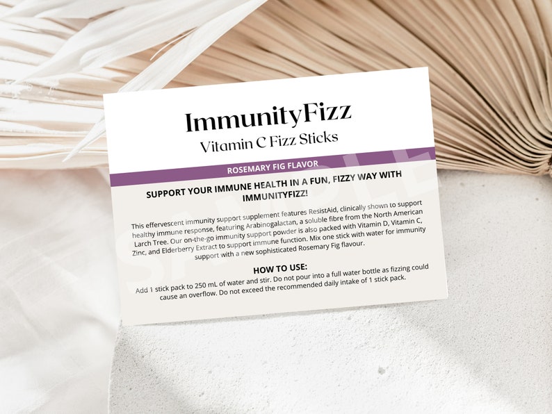 NEW Arbonne Immunity Fizz Stick Sample Card (US Version) | Arbonne Fizz ...
