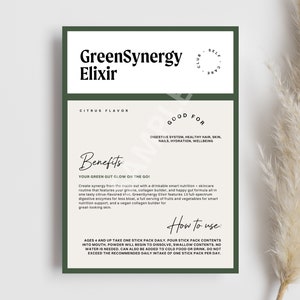 Arbonne Greensynergy Elixir Card Greens on the Go Arbonne - Etsy