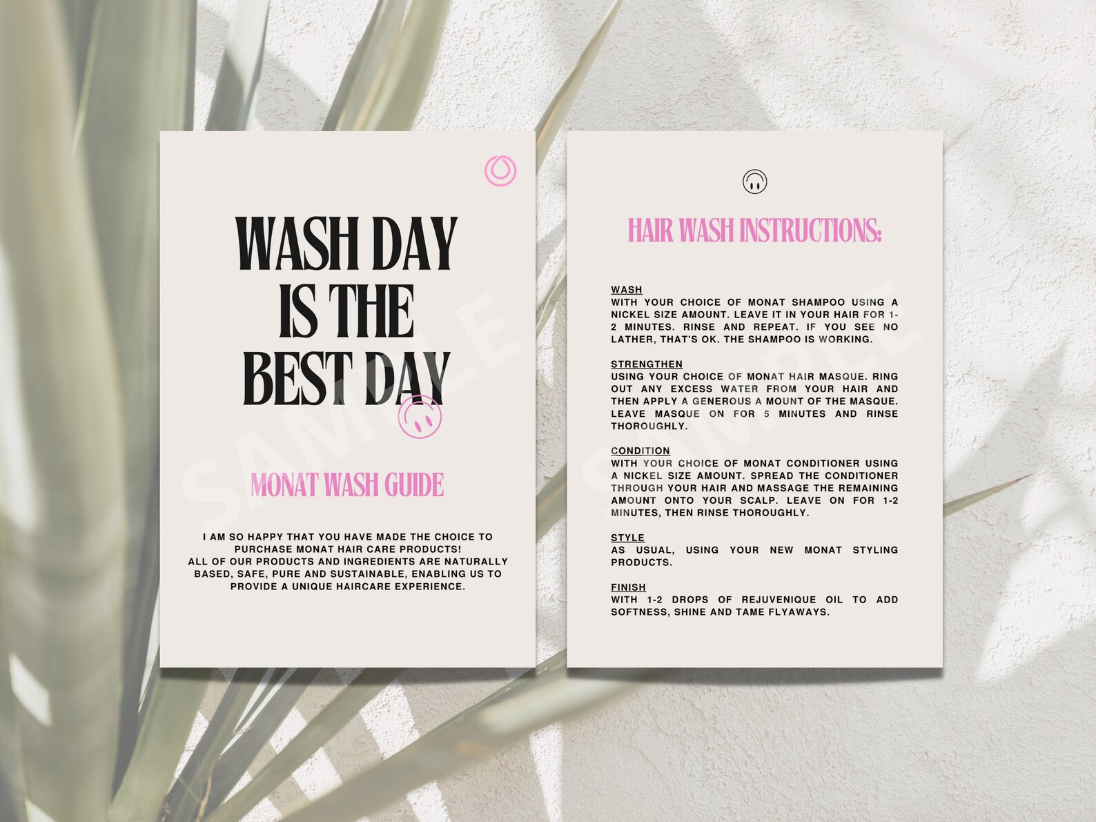 NEW Monat Hair Wash Instructions Guide Card | Wash Day Instructions ...