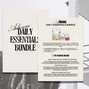 NEW Arbonne Daily Essentials Bundle Card Arbonne Greensynergy Elixir Essentialmeal Meal ...