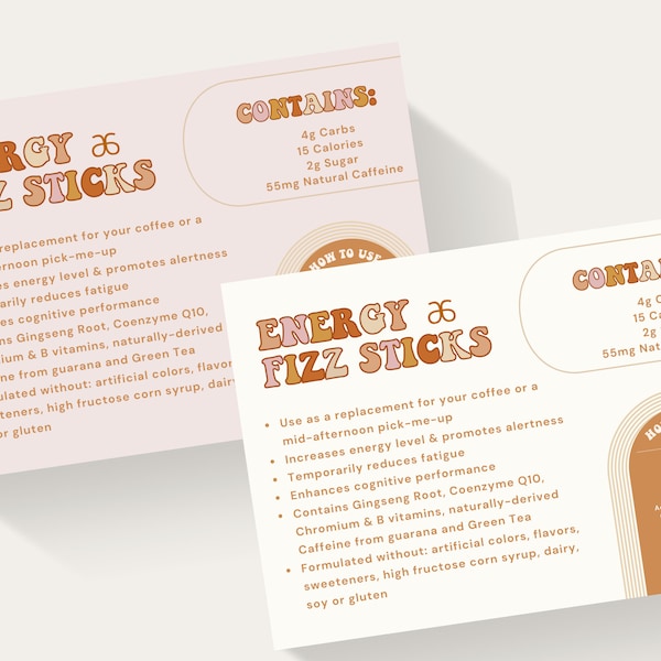 Arbonne Fizz Stick Cards - Etsy