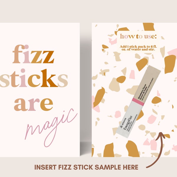 Arbonne Fizz Stick Cards - Etsy