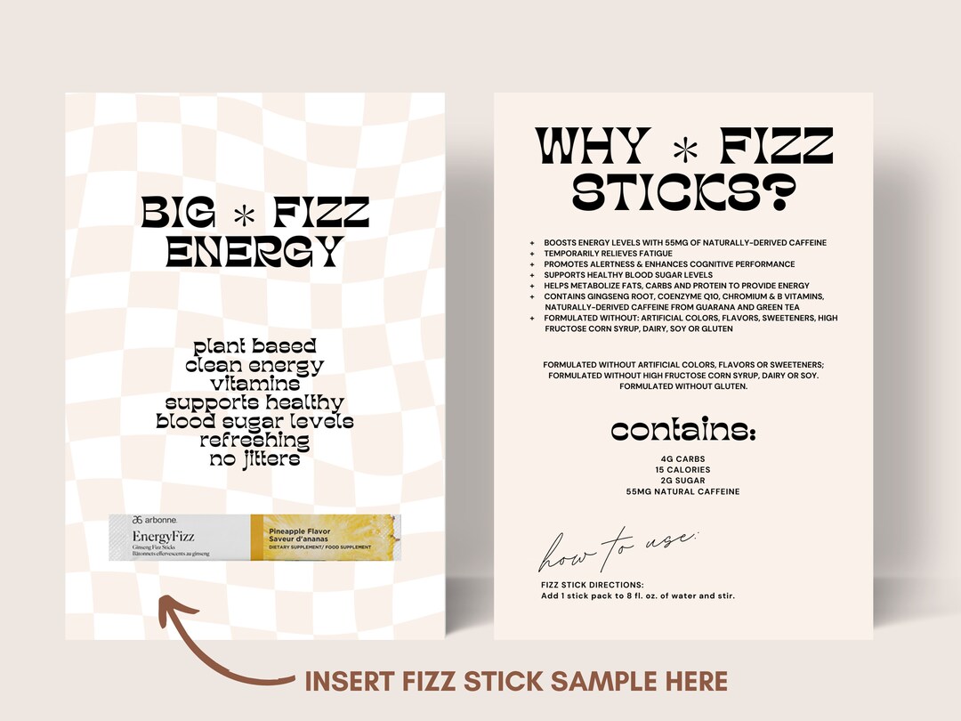 Arbonne Energy Fizz Stick Sample Card | Arbonne Fizz Sticks | Arbonne ...