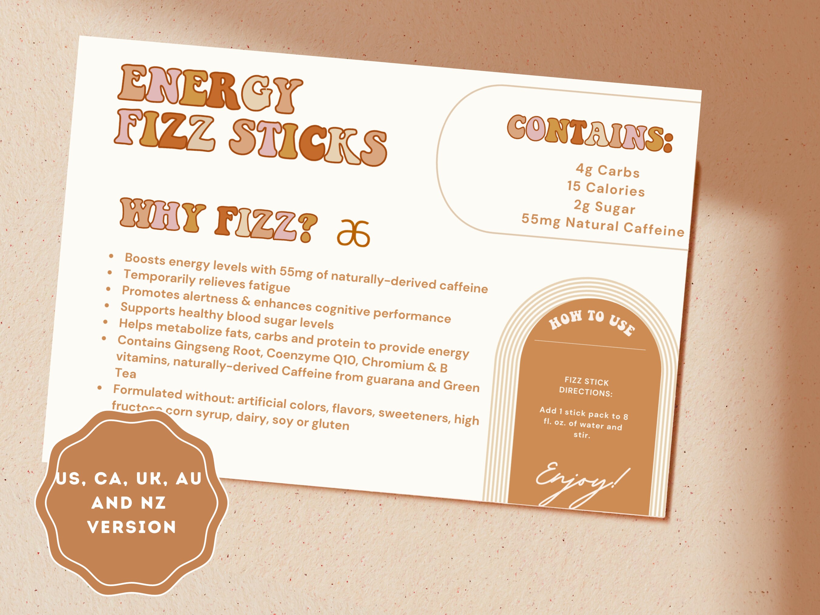 Arbonne Energy Fizz Stick Sample Card | Arbonne Fizz Sticks | Arbonne ...
