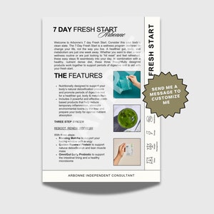 NEW Arbonne 7 Day Fresh Start Card | Modern | Derm Results Glow Arbonne Sample Cards | Instant ...