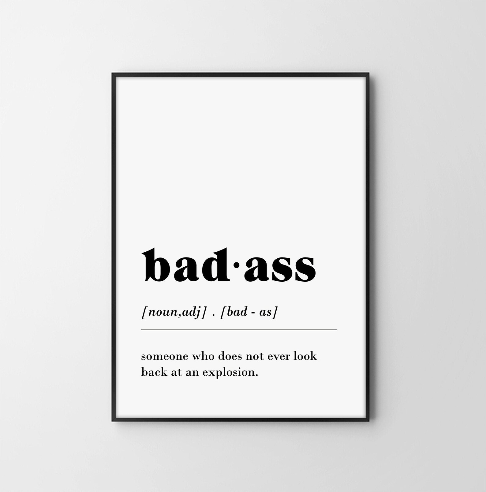 Badass Definition Quote Dictionary Word Quotes Wall Art Etsy