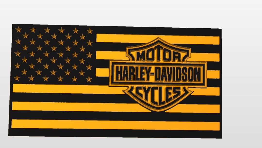 Harley Davidson American Flag. CRV, Svg and DXF File Aspire File Vcarve ...