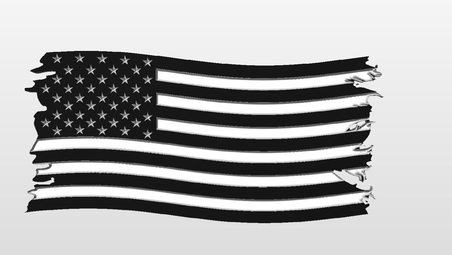 Tattered American Flag. CRV, Svg and DXF File Aspire File Vcarve Pro ...