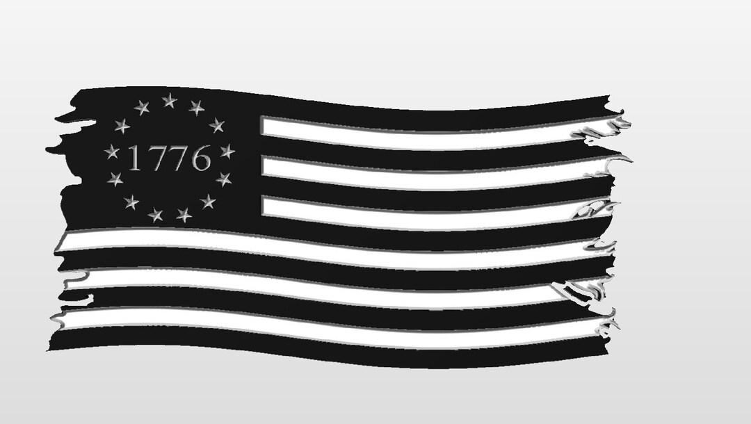 1776 Tattered American Flag. CRV, Svg and DXF File Aspire File Vcarve ...