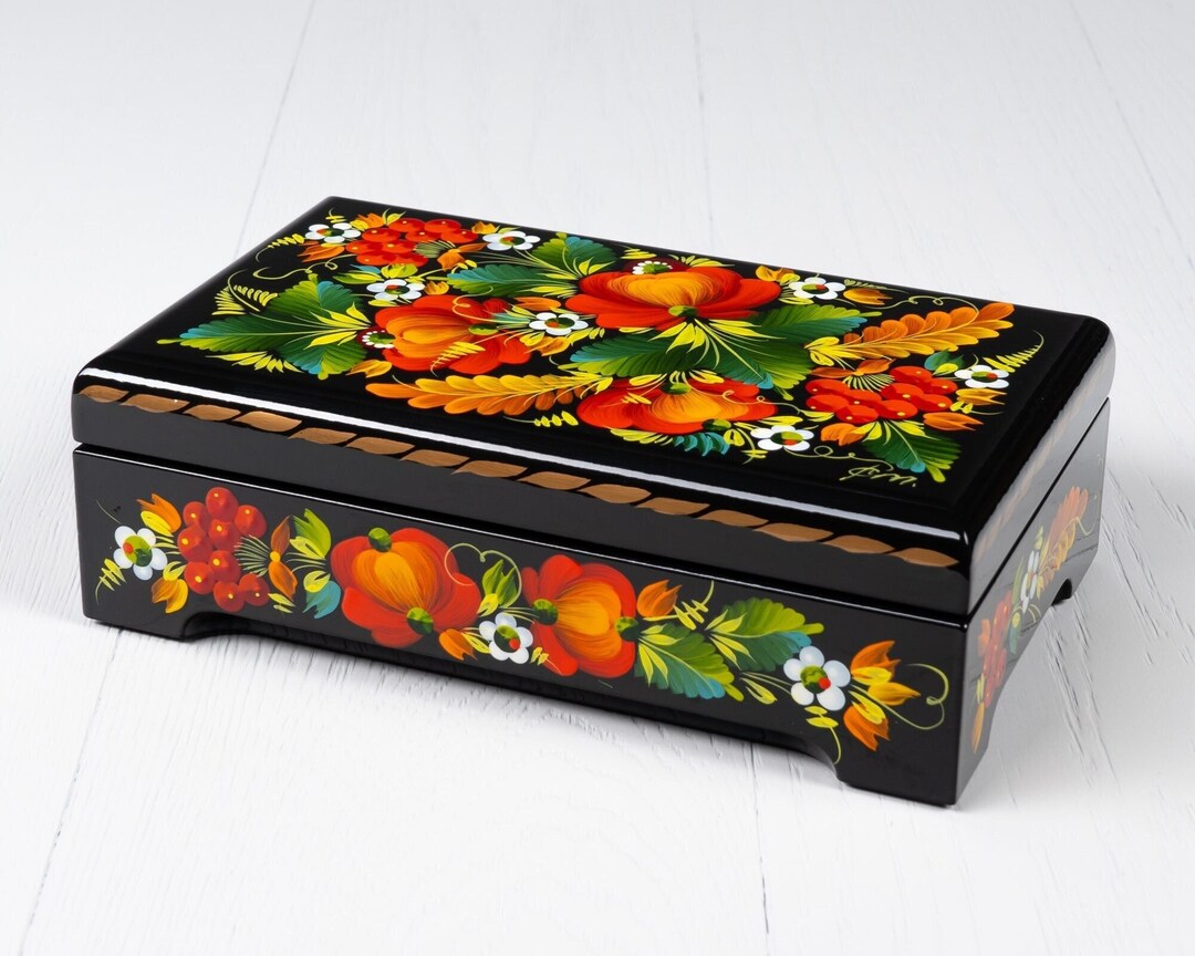Ukrainian Large Handmade Trinket Jewelry Box, Unique Decorative Casket ...