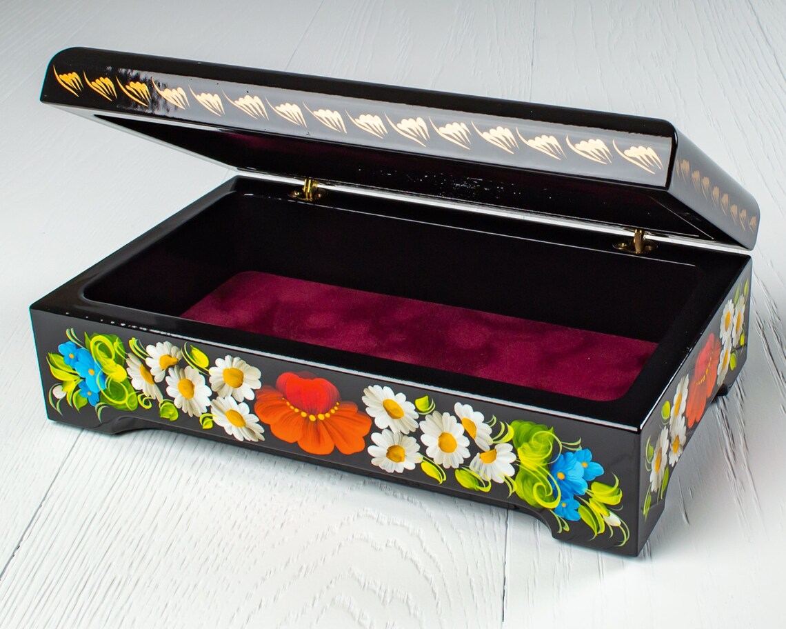 Ukrainian Large Lacquer Box Unique Jewelry Box Handmade Hand - Etsy