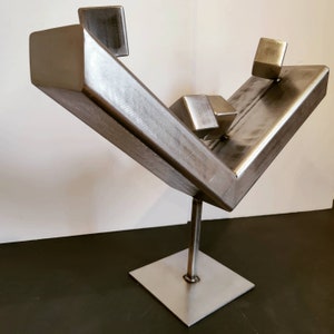 Metal Abstract Contemporary Art Sculpture 'magnetic Destiny' Handmade ...