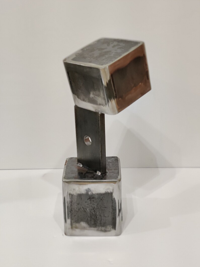Metal Abstract Cube Sculpture "cliff Hanger" Handmade - Etsy