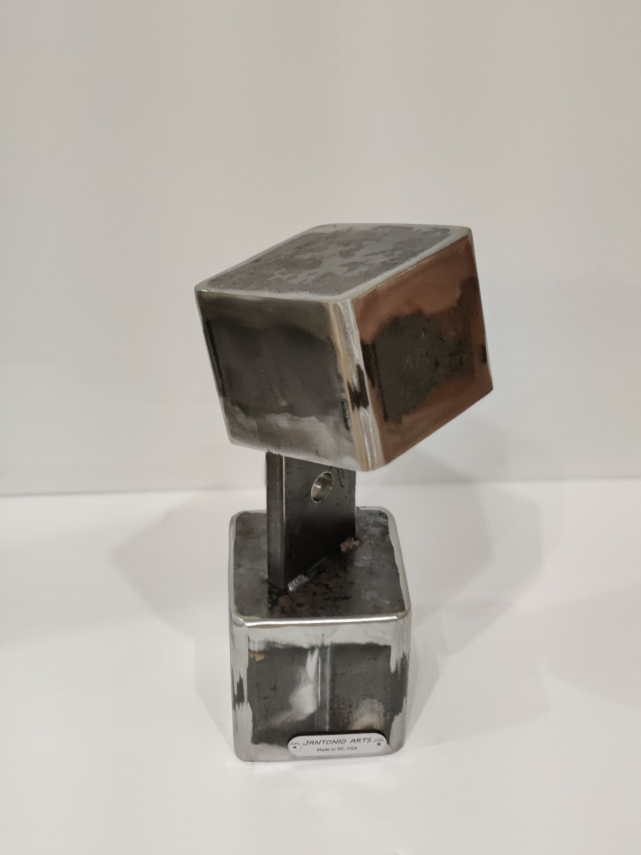 Metal Abstract Cube Sculpture "cliff Hanger" Handmade - Etsy