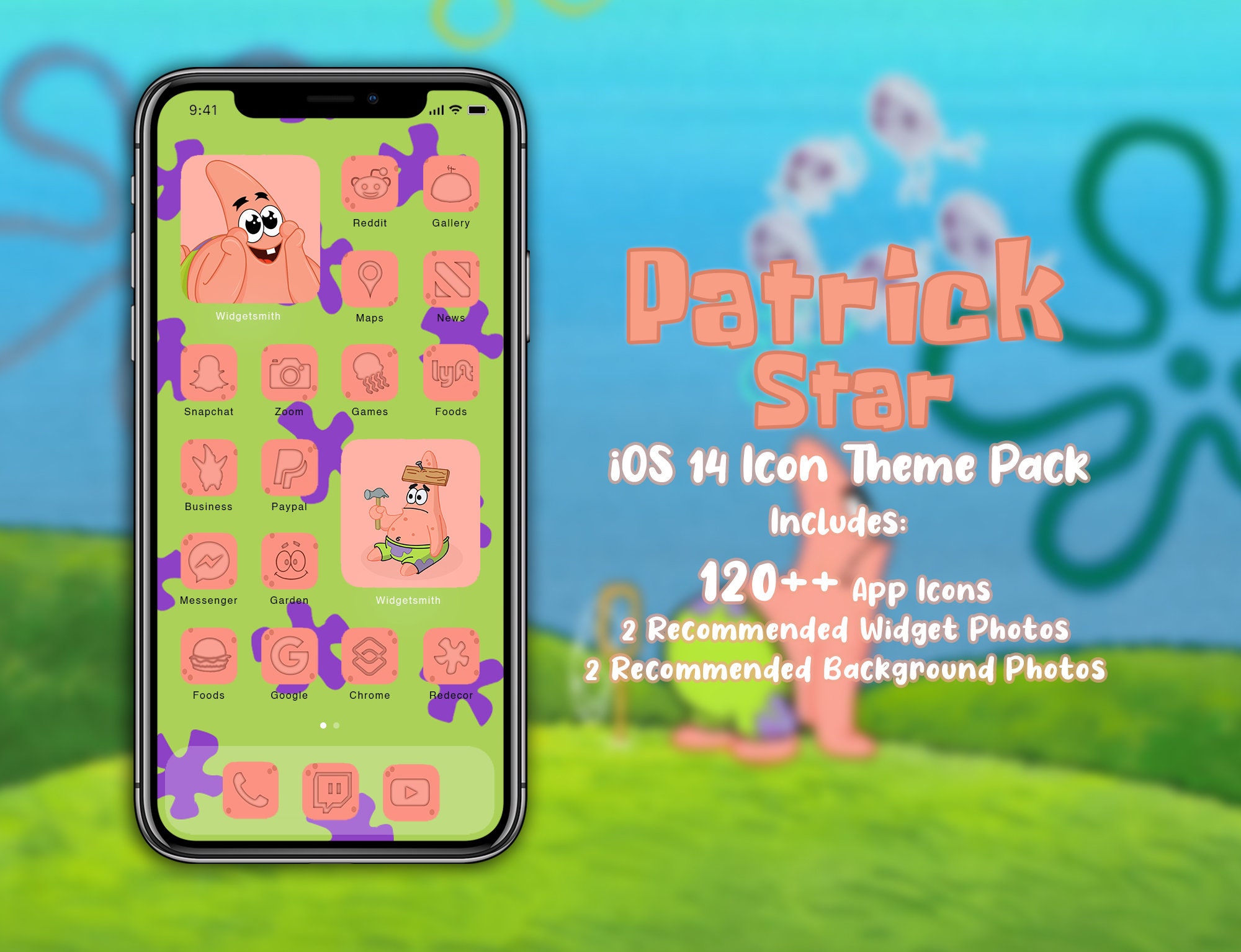 Patrick Star iOS 14 Covers Unique Nickelodeon Icon Theme | Etsy