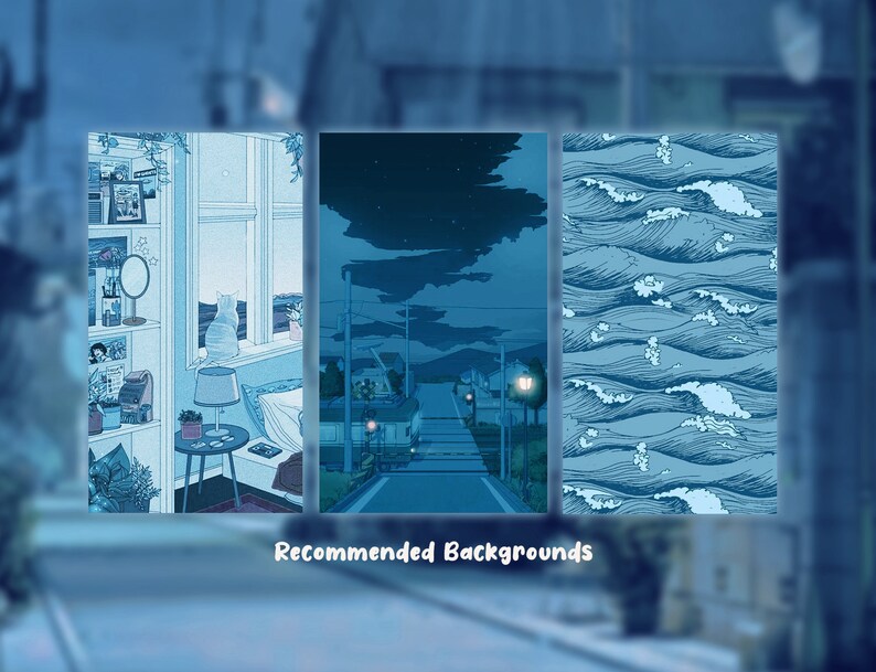 Lo-fi Aesthetic Blue Vibes Ios 14 Covers Neon Icon Theme - Etsy