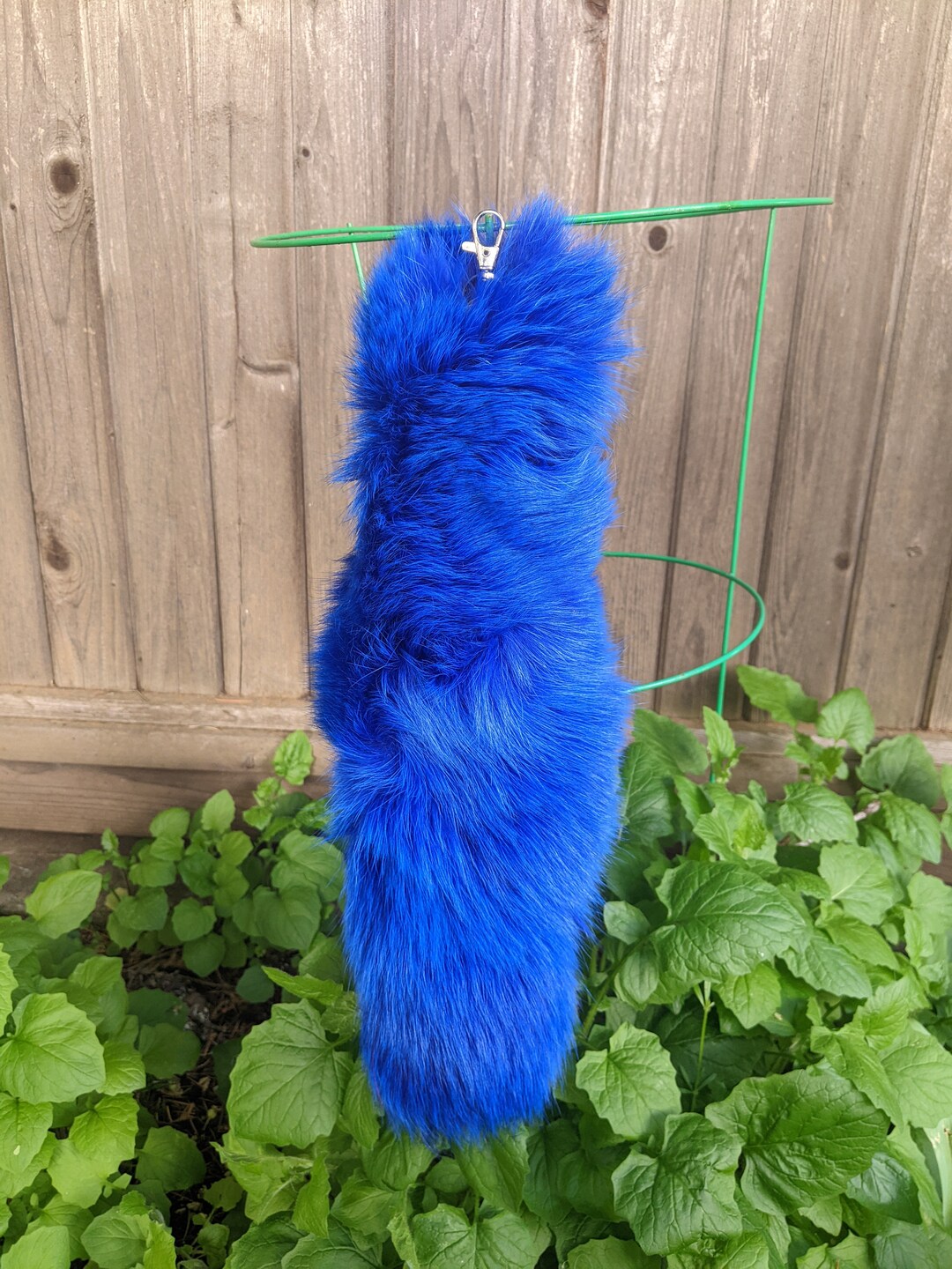 Real Blue Dyed Arctic Fox Fur Tail With Hand Riveted Leather Strap ...