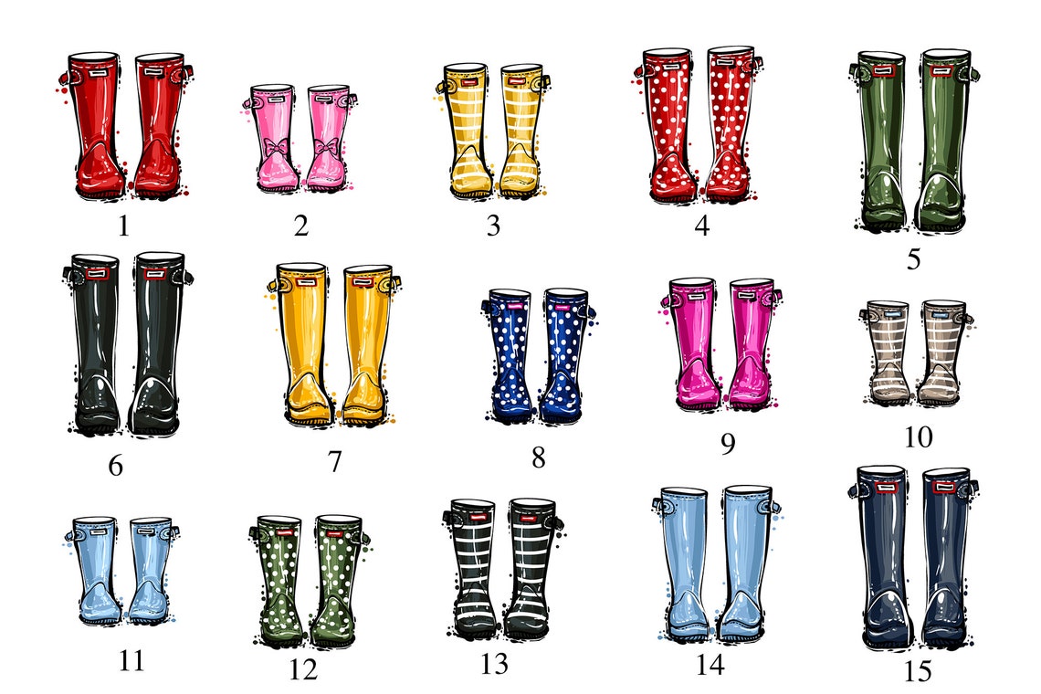 Personalised Family Wellies Print Family Welly Print Personalised ...