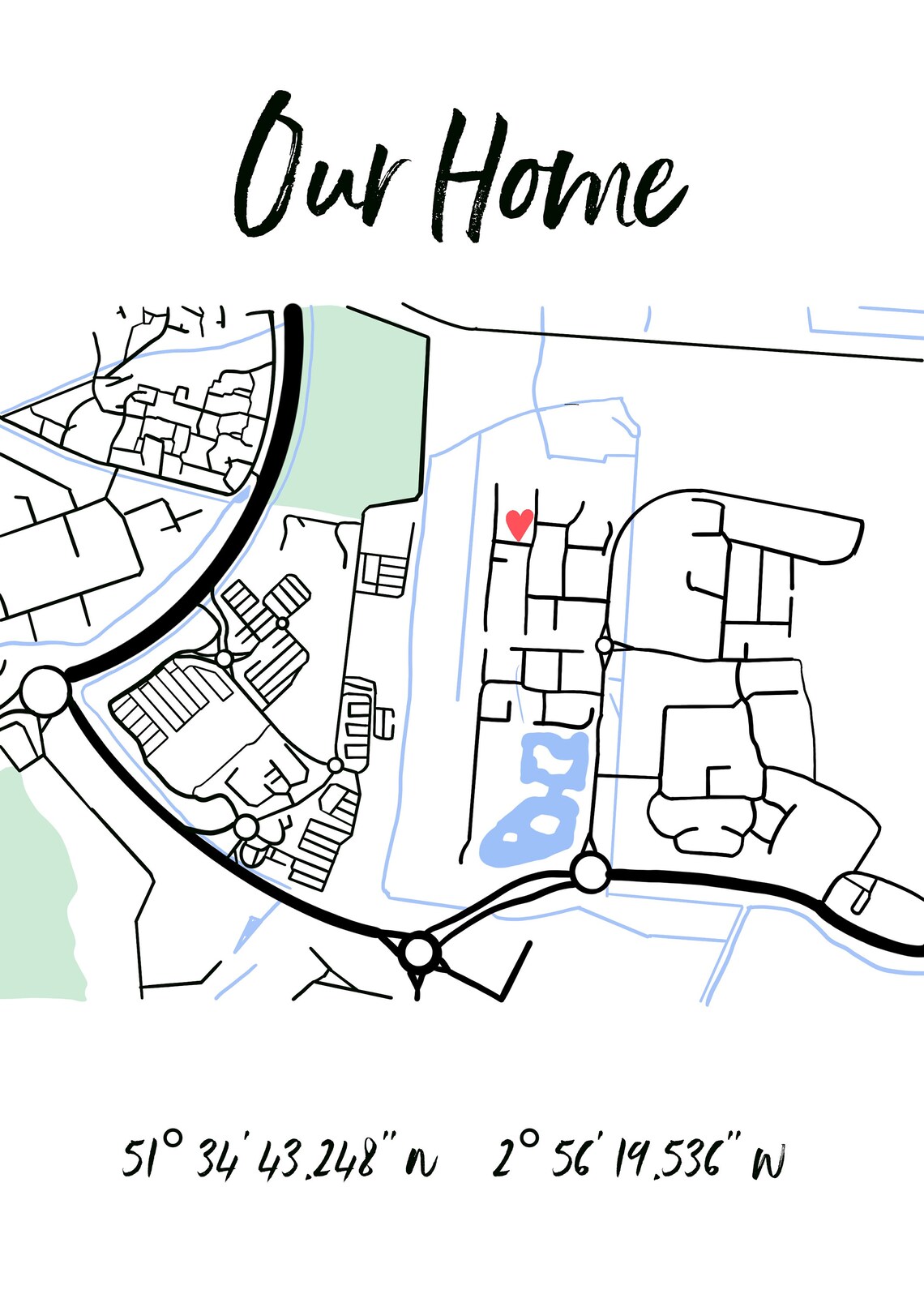 New home map print New home gift Personalised Housewarming | Etsy