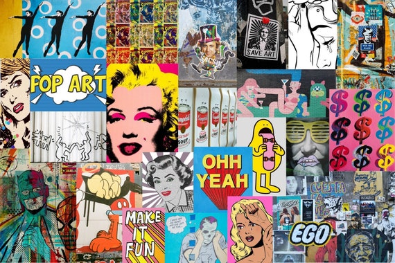 Pop Art Wall Collage Kit 82 High Resolution Photos Dorm | Etsy