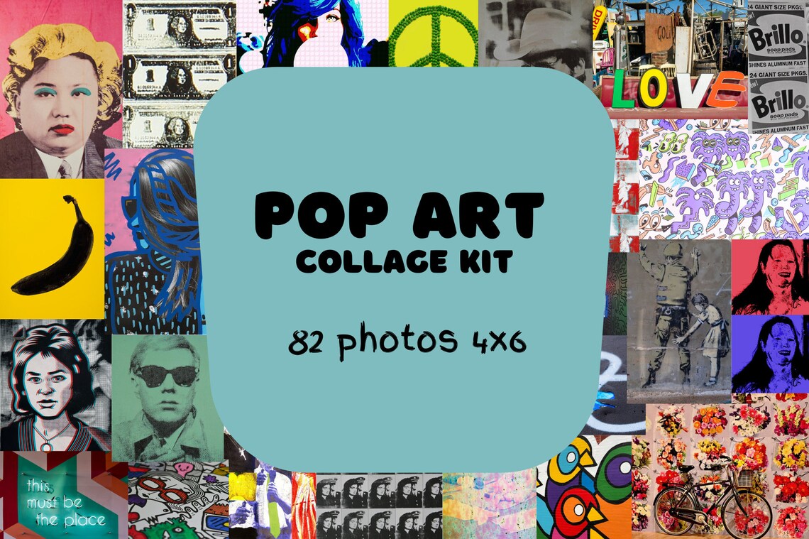Pop Art Wall Collage Kit • 82 High Resolution Photos • Dorm Room DIY ...