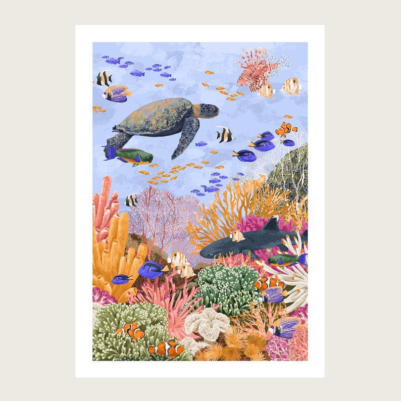 HABITAT CORAL REEF Under The Sea Poster Sea Life Print | Etsy
