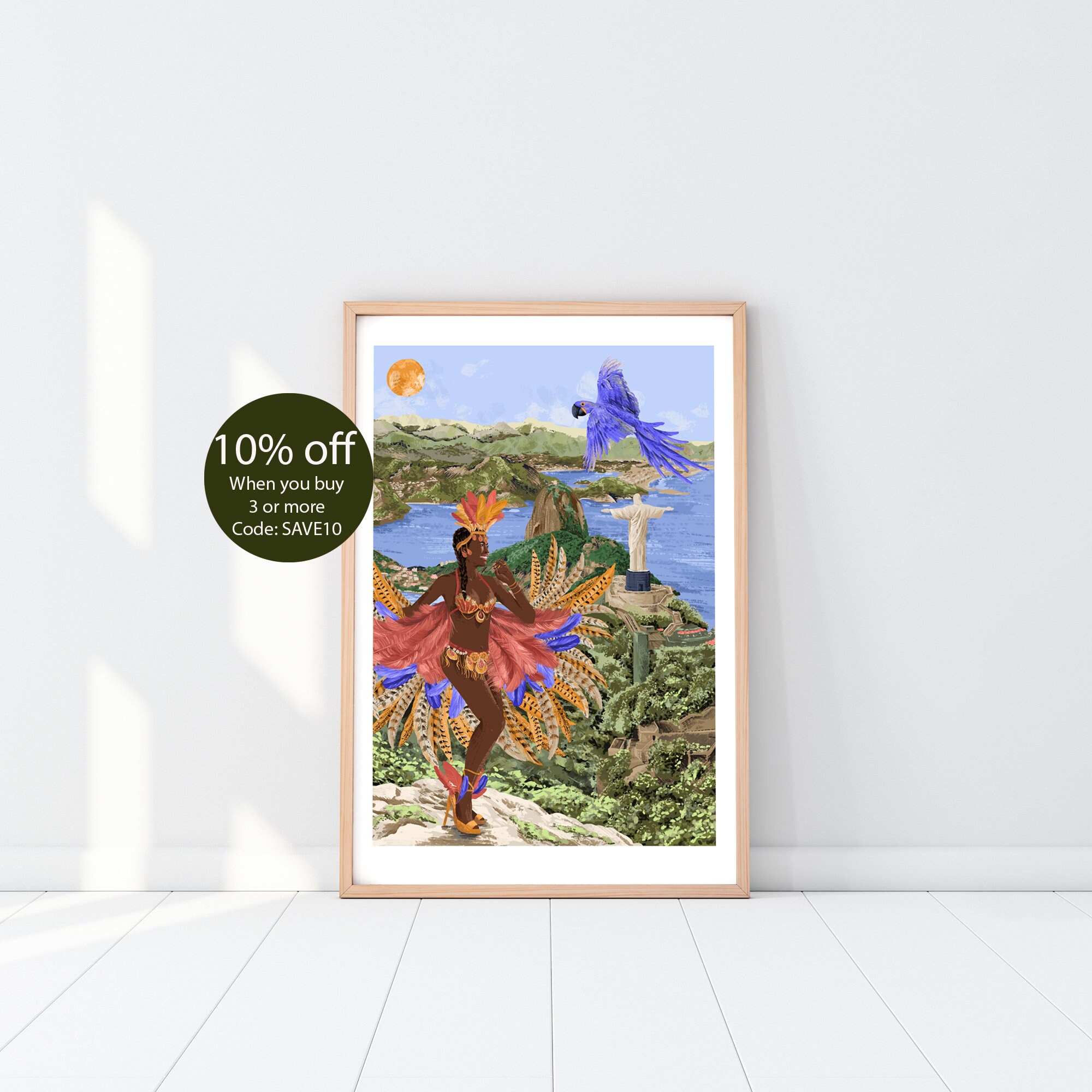 SEVEN WONDERS of the WORLD Brazil Poster Travel Print | Etsy