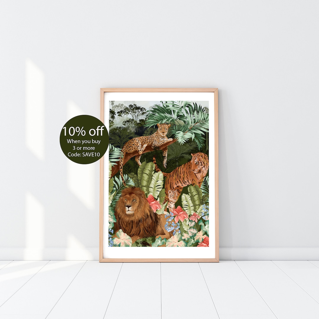 BIG CATS Tiger Leopard Lion Print Jungle Safari Poster - Etsy