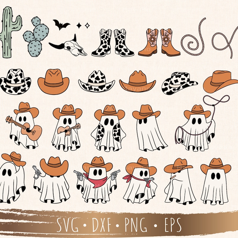 Ghost With Cowboy Hat - Etsy