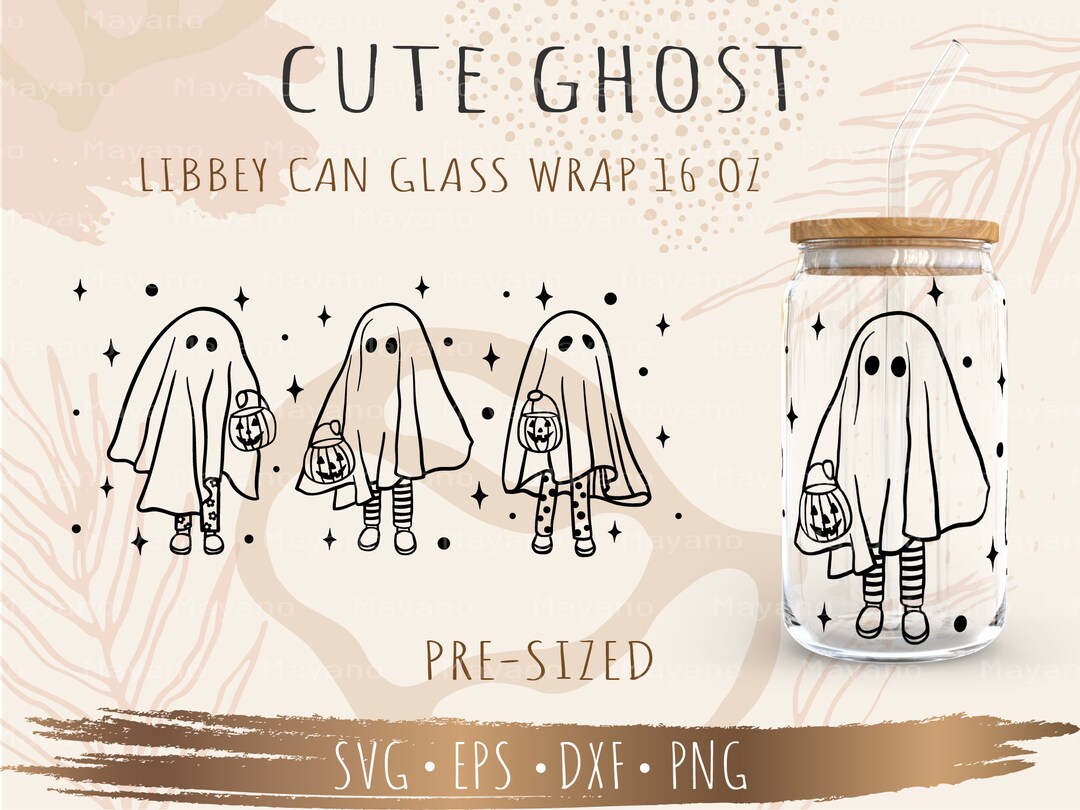 Cute Ghost SVG, Halloween Svg, DIY for Libbey Can Shaped Beer Glass ...