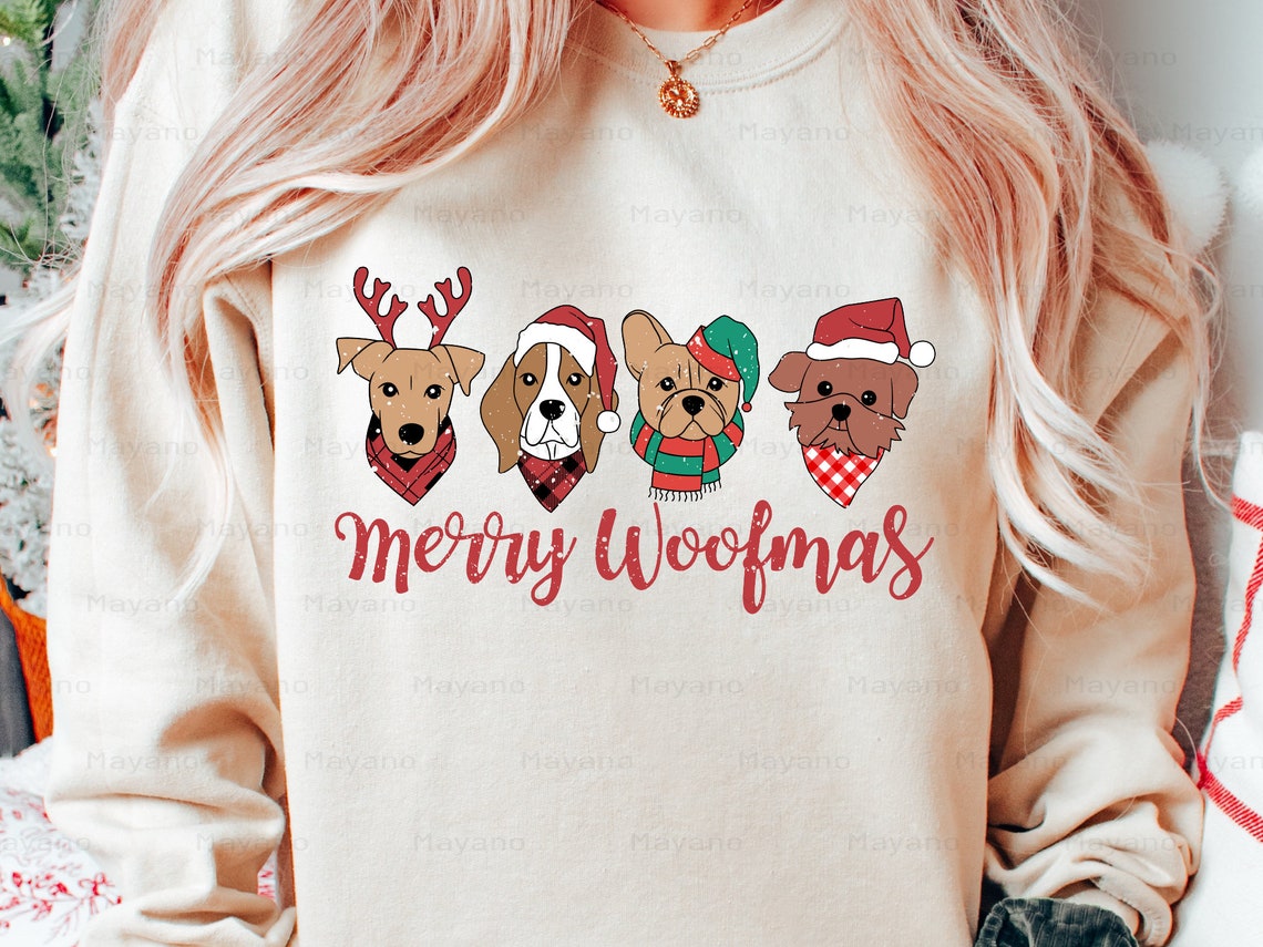 Merry Woofmas SVG Christmas Dog Svg Design for Svg Dxf - Etsy
