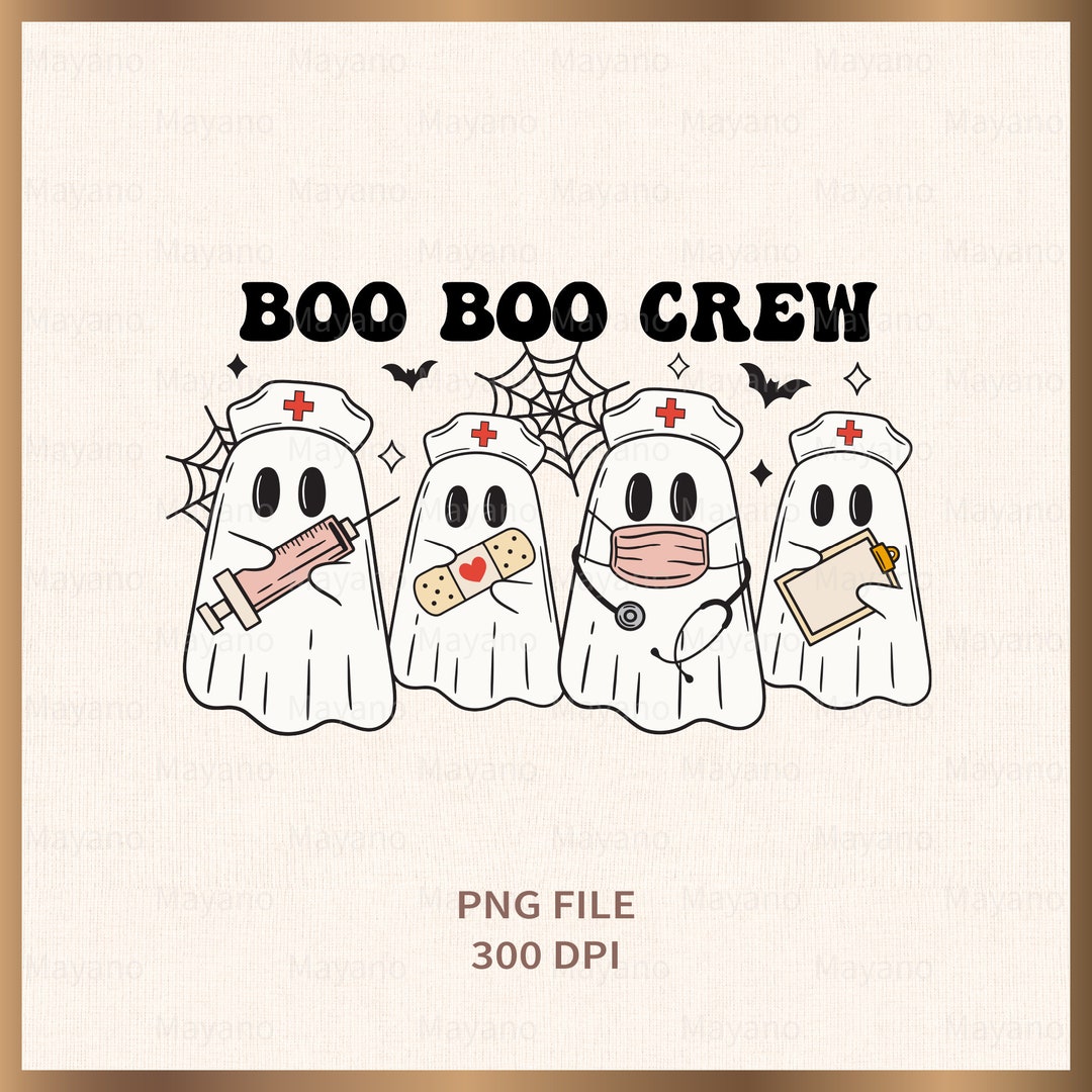 Ghost Nurse PNG, Cute Ghost, Boo Boo Crew, Halloween PNG File for ...