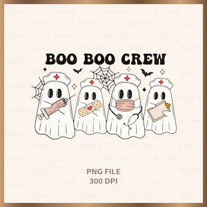 Ghost Nurse PNG, Cute Ghost, Boo Boo Crew, Halloween PNG File for ...